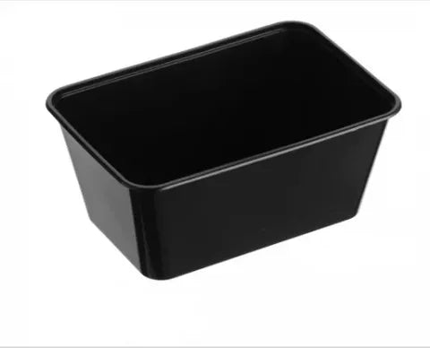 Genfac 1000ml Black Rectangular Containers – 500pcs – IFPACK