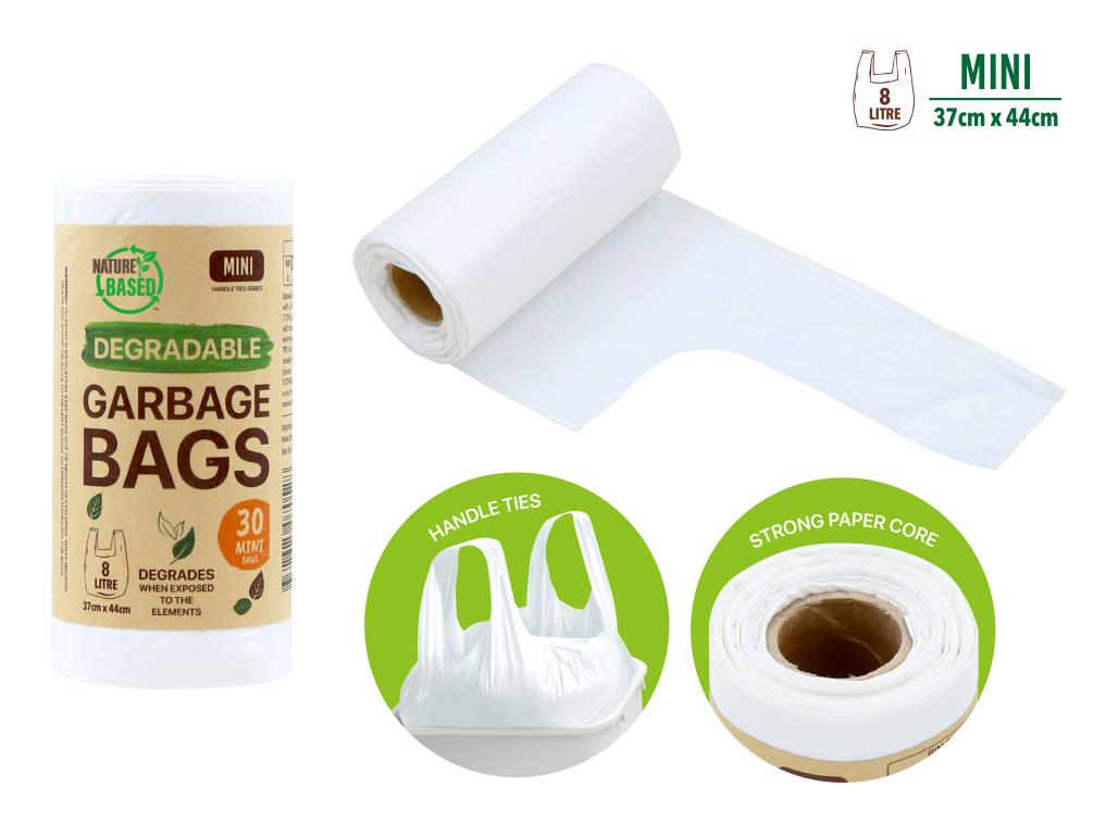 30‑Pack 8 L Degradable Mini Bin Liners – Eco-Friendly – IFPACK