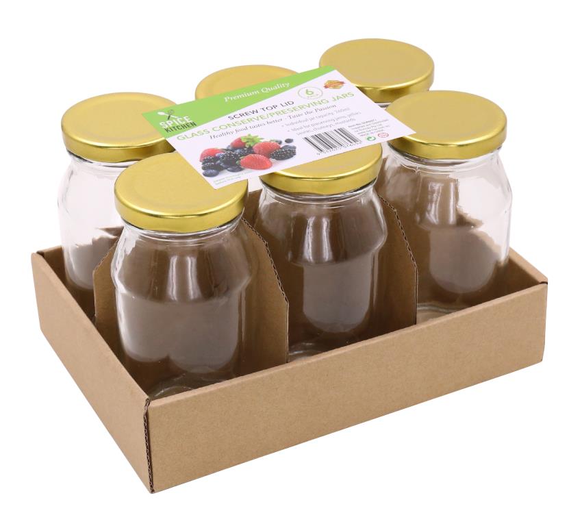 3‑Pack Quilted Glass Conserve Jars – 220 ml – IFPACK
