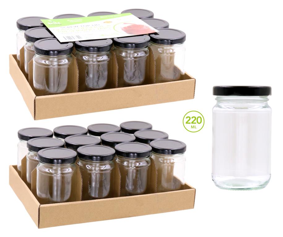 Preserving/Conserve Jars 220 ml – Black Series 12-Pack – IFPACK