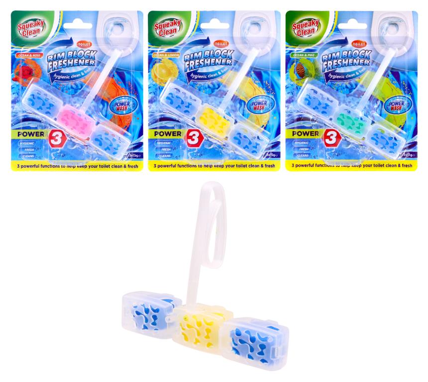 3‑Section Toilet Rim Blocks – Assorted Scents – IFPACK