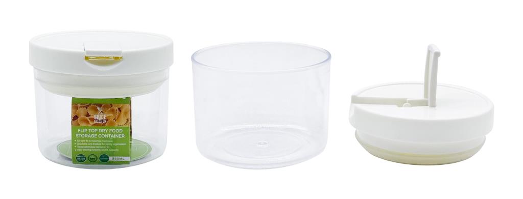 Flip Top Airtight Dry Food Container 350ml – Round – IFPACK