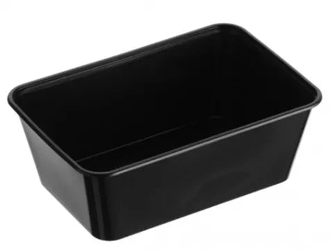 Genfac 900ml Black Rectangular Containers – 500pcs – IFPACK