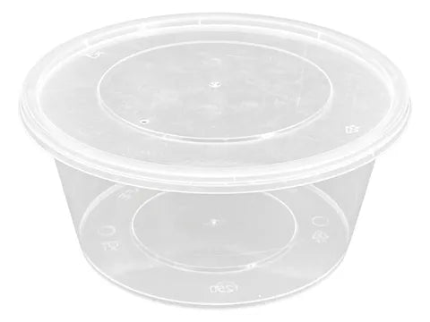 1250ml Clear Round Containers with Lids – 150 Sets – IFPACK